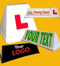 Roof signs for taxis, driving instructors, or other car roof signage